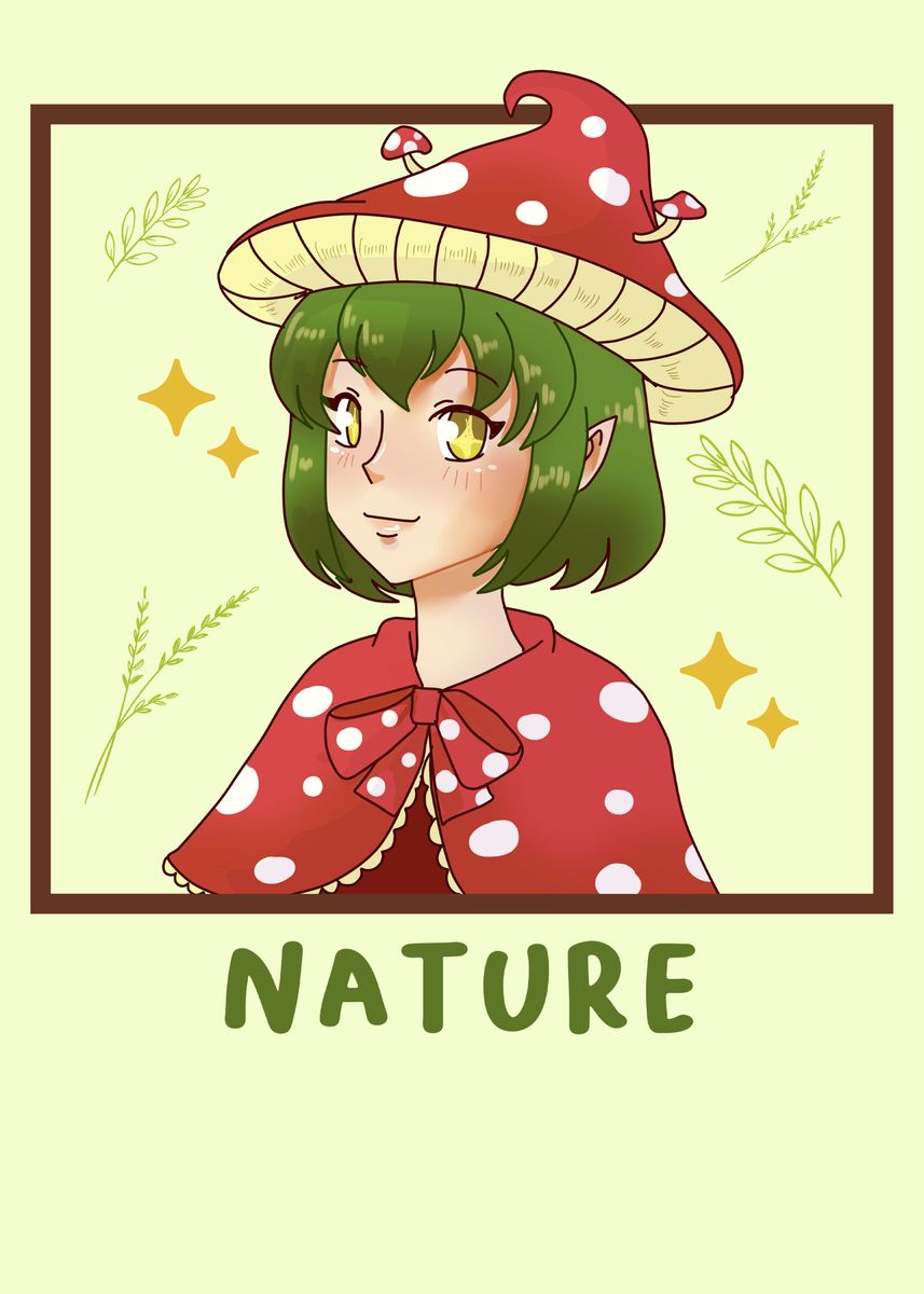 'Cottagecore Anime Girl' Poster, picture, metal print, paint by ...