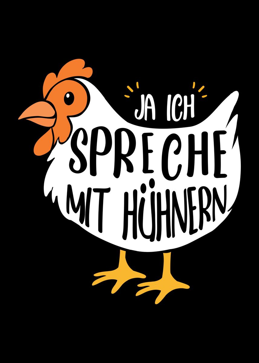'Chicken Hen German' Poster, picture, metal print, paint by Sebastian ...