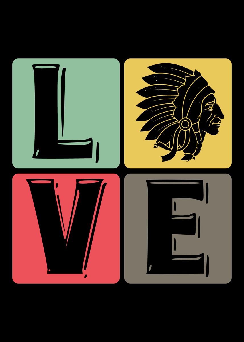 'Native American Lovers' Poster by ankarsdesign | Displate