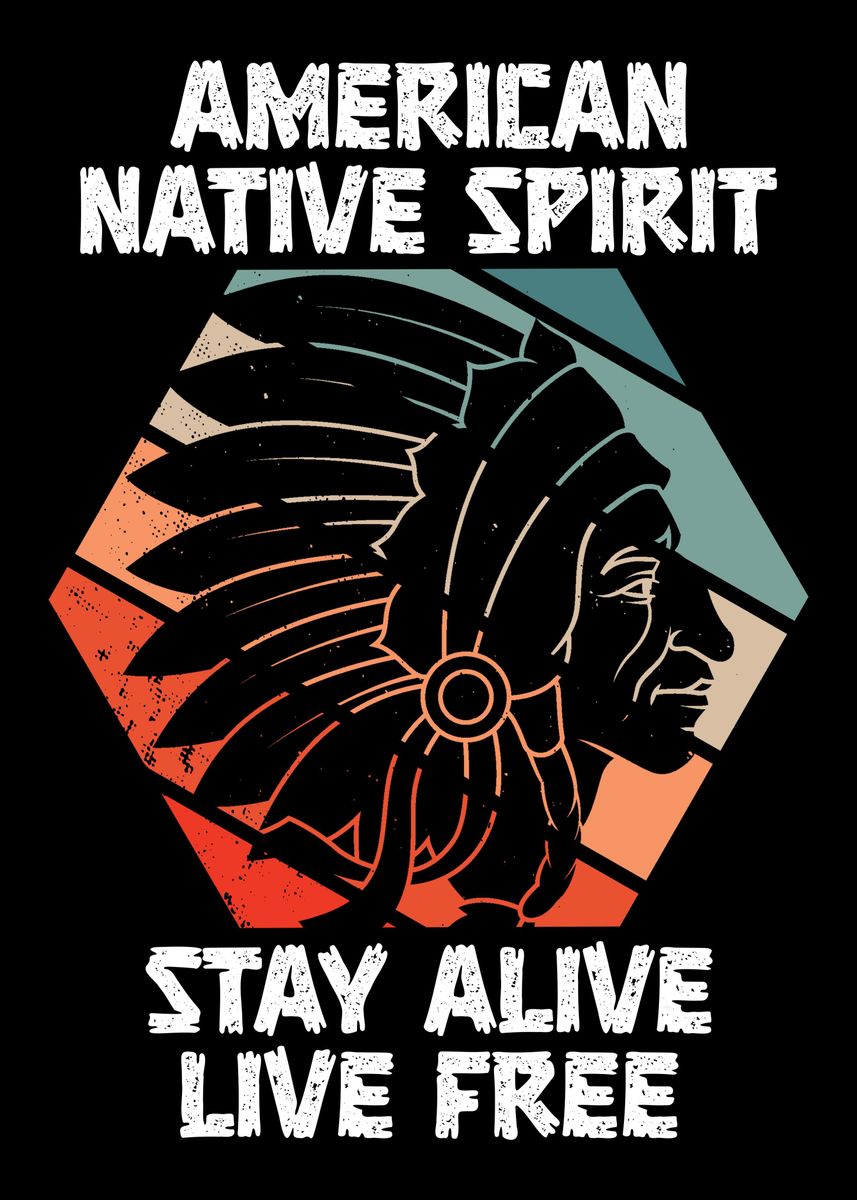 'Native American Lovers' Poster, picture, metal print, paint by ...