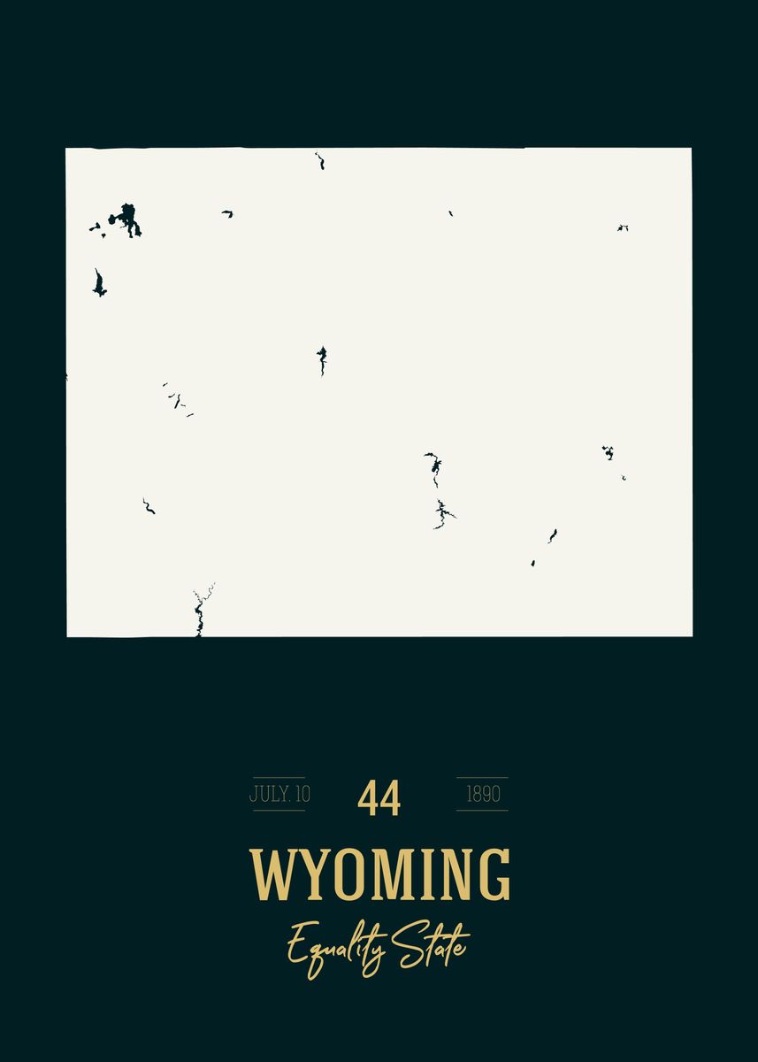 'Wyoming State Map USA' Poster by dkDesign | Displate