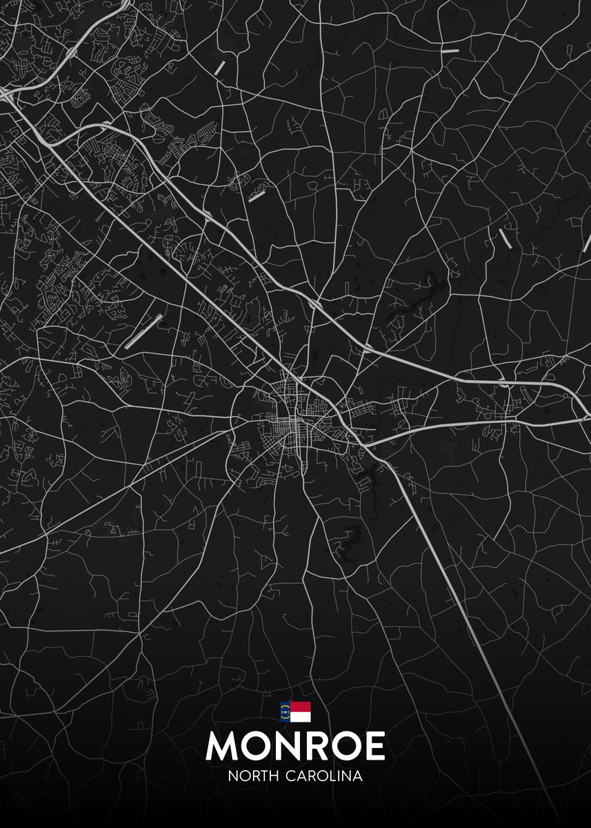 'Monroe NC' Poster, picture, metal print, paint by IMR Designs | Displate