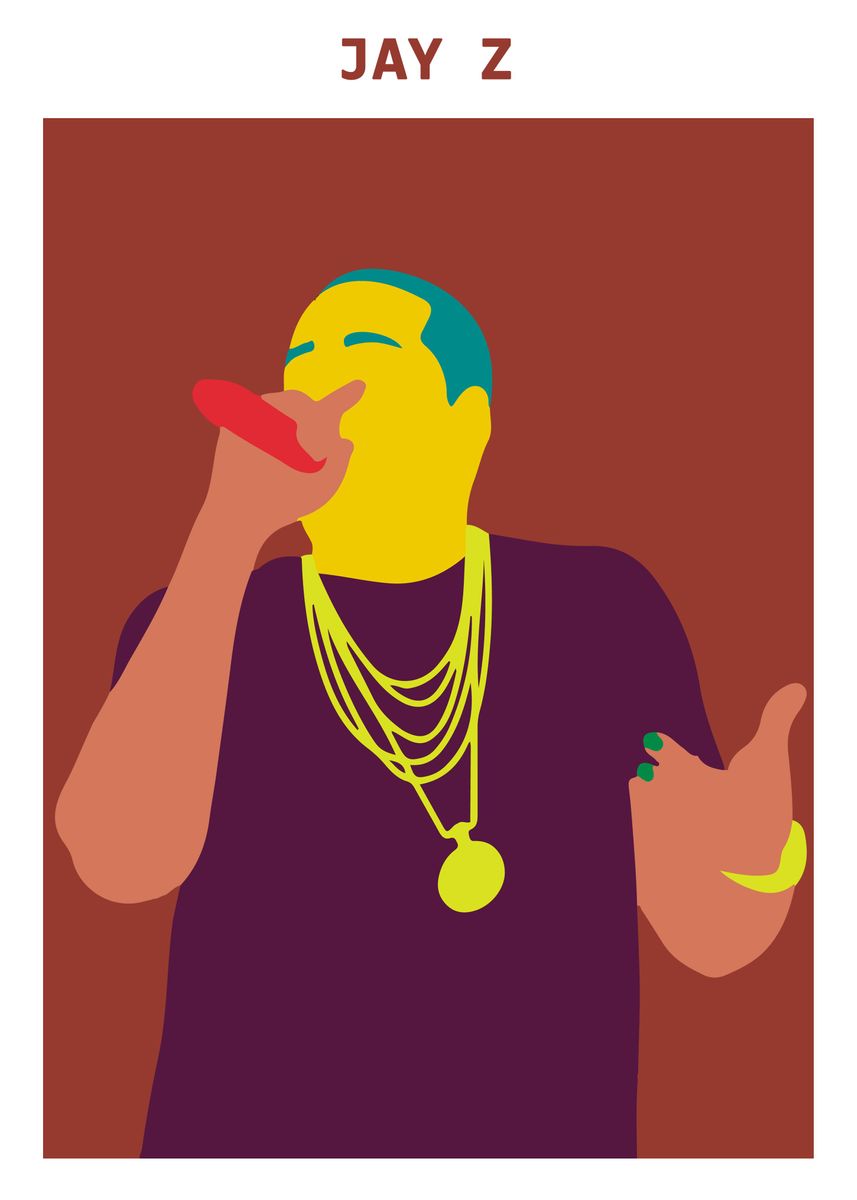 'JAY Z Rapper' Poster, picture, metal print, paint by Dinh Thi Oanh ...