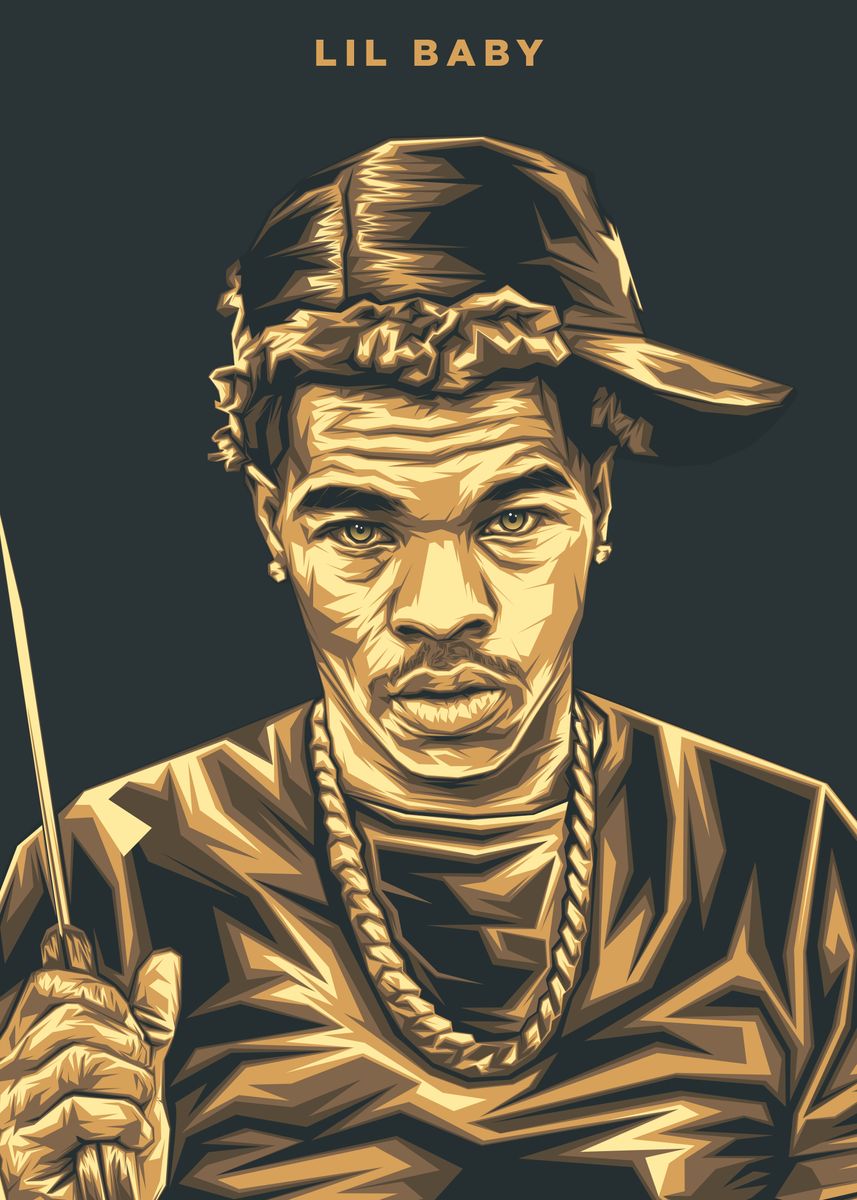'Lil Baby Rapper Hip Hop' Poster, picture, metal print, paint by Lucky ...