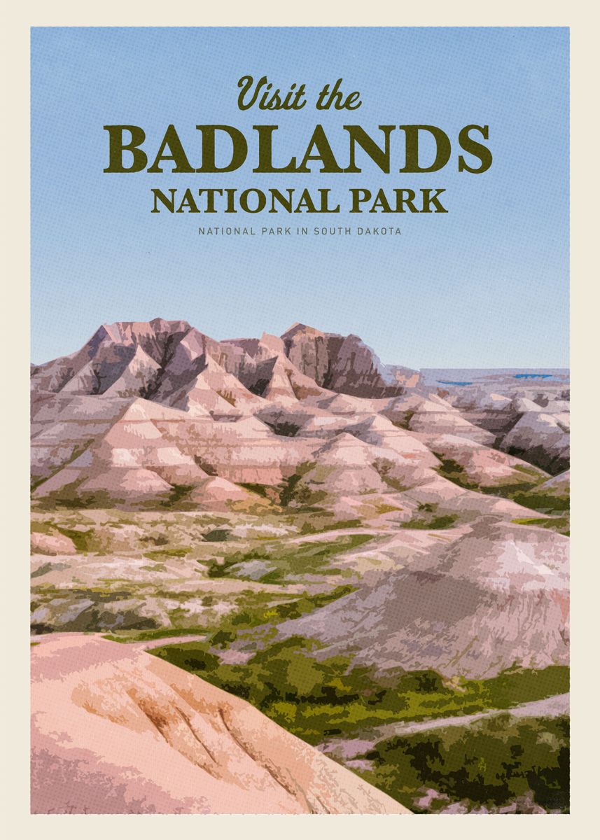 'Visit Badlands' Poster by Mercury Club | Displate