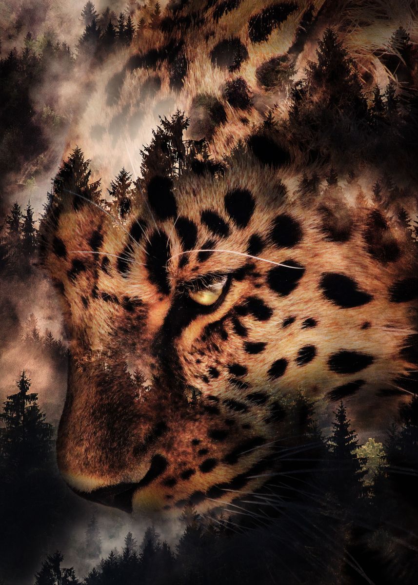 'Forest Leopard' Poster, picture, metal print, paint by Kilo Byte ...