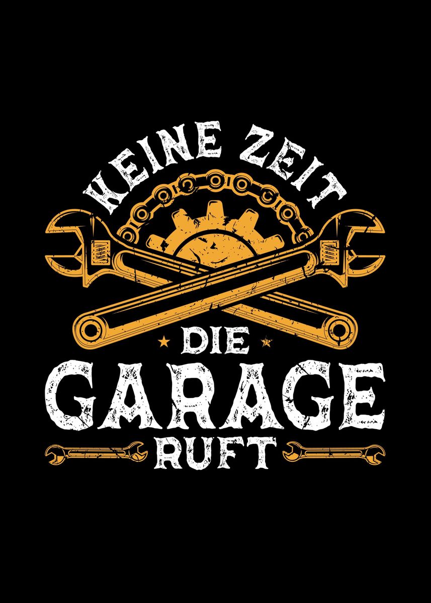 'KFZ Mechaniker Garage Ruft' Poster by HumbaHarry Geitner | Displate