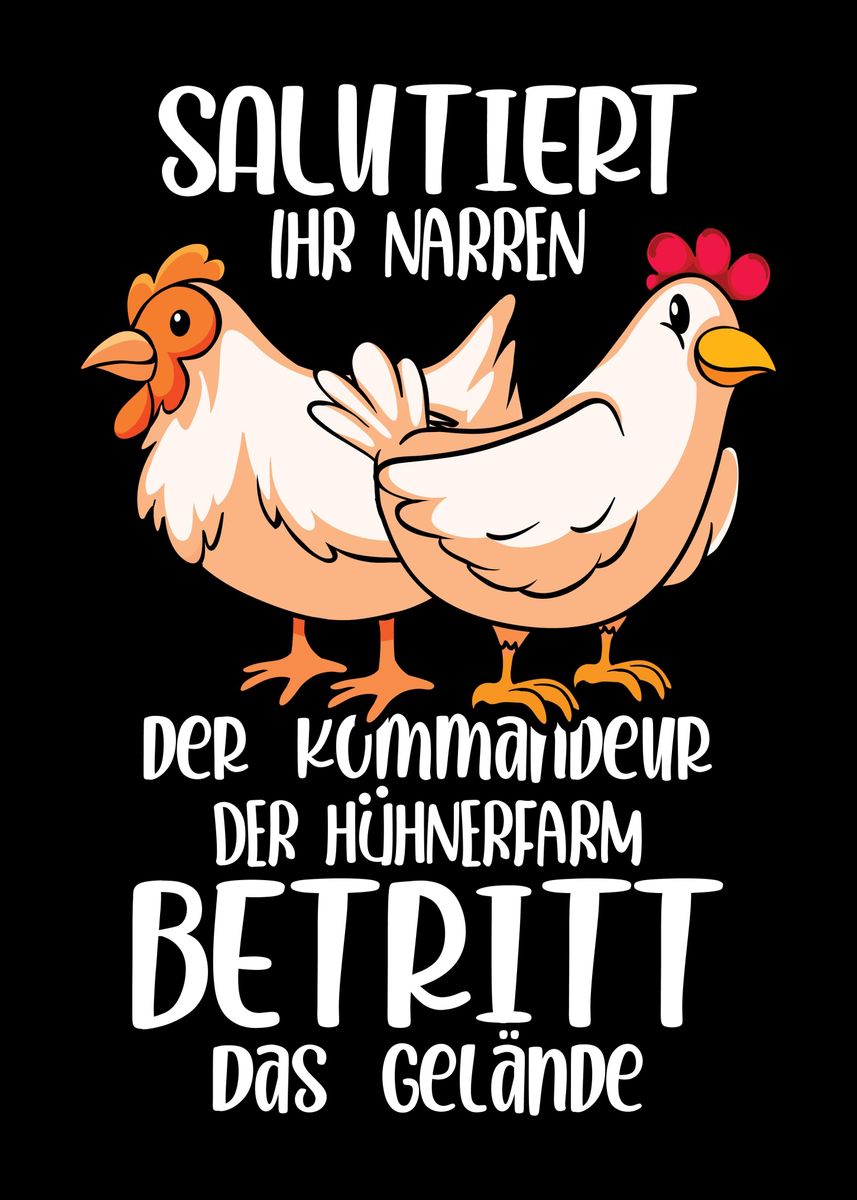'Chicken Hen German' Poster, picture, metal print, paint by Sebastian ...