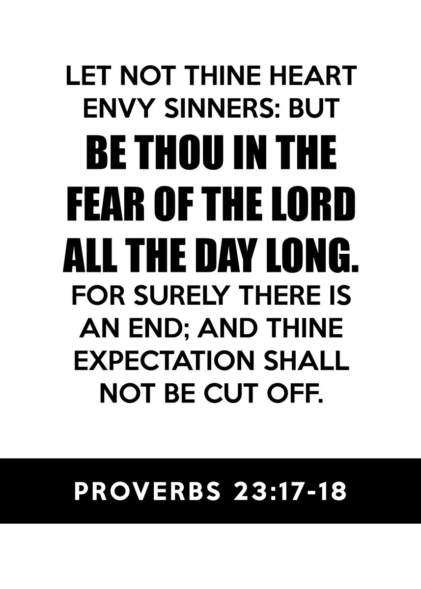 'Proverbs 23 17 18' Poster, picture, metal print, paint by ABConcepts ...