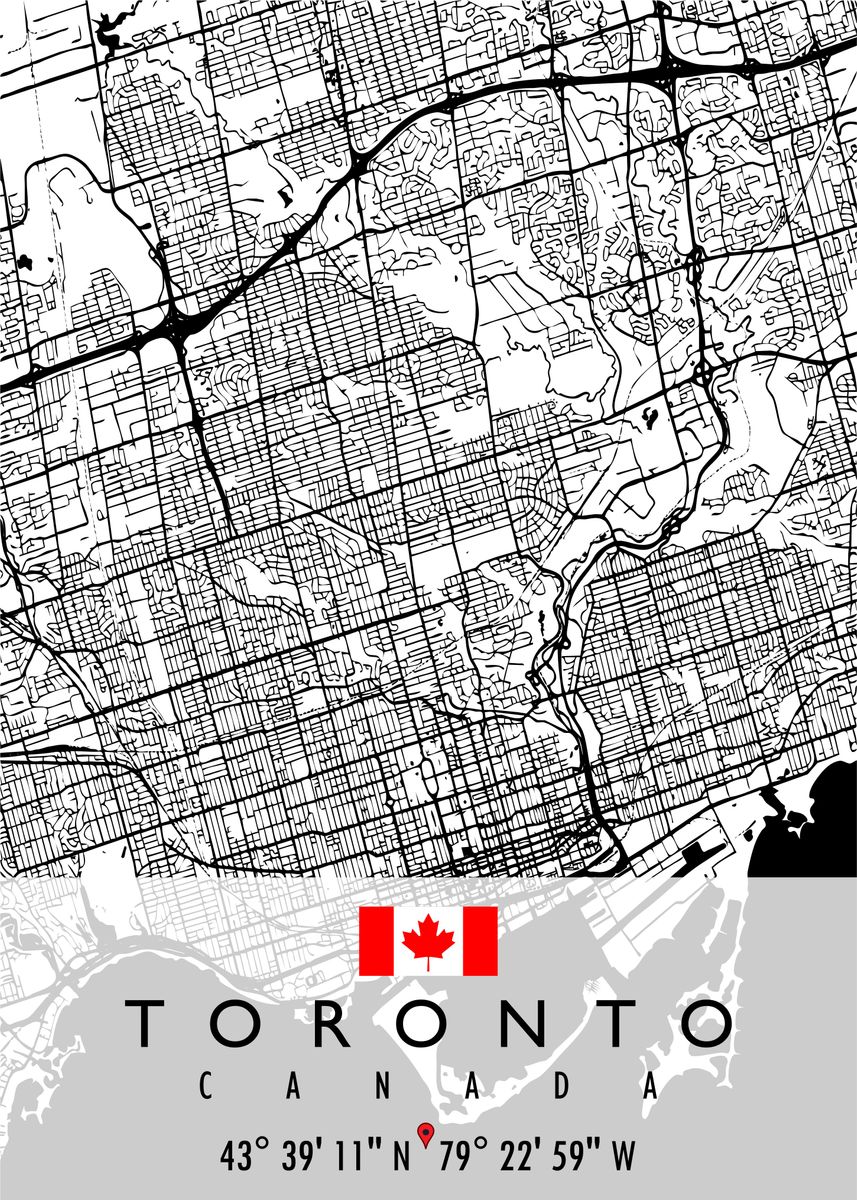 'TORONTO MAP CANADA' Poster by Artistic Paradigms | Displate