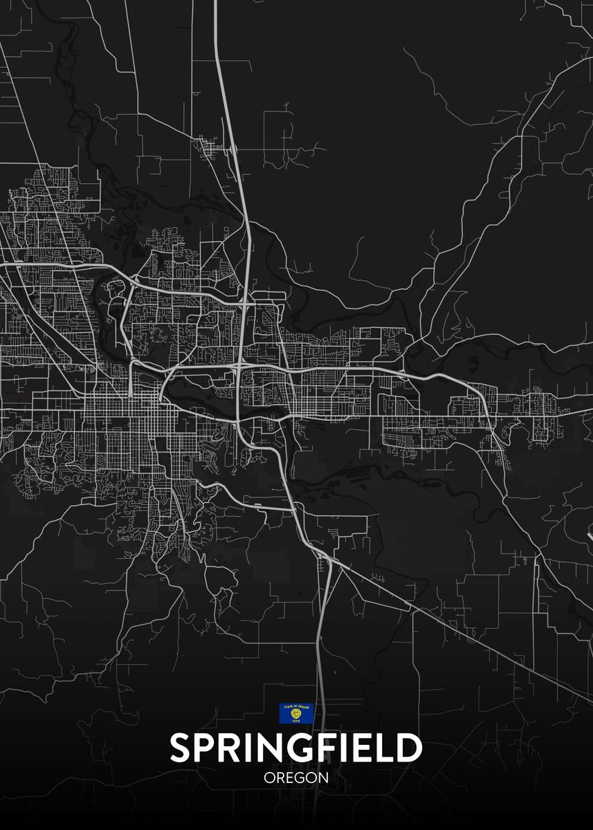 'Springfield OR' Poster, picture, metal print, paint by IMR Designs ...