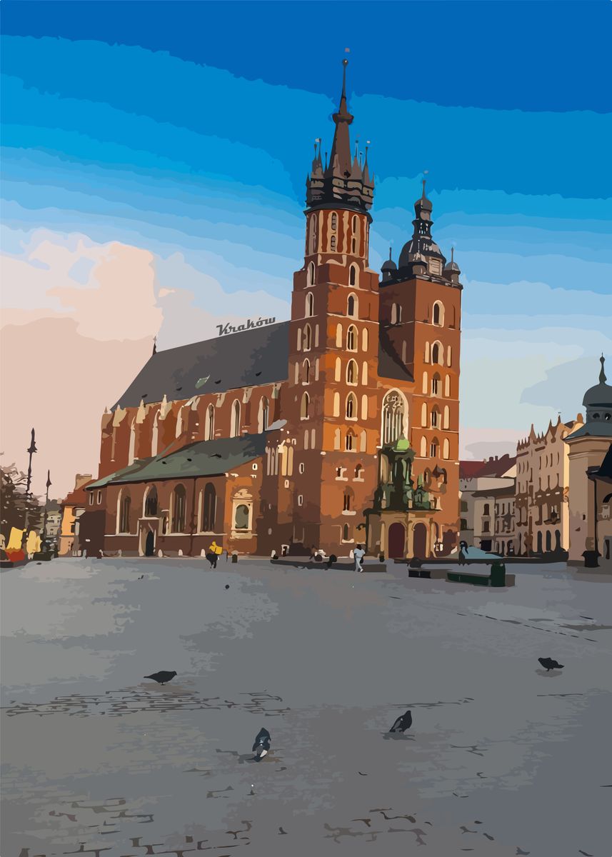 'City of Cracow' Poster, picture, metal print, paint by Oscar | Displate