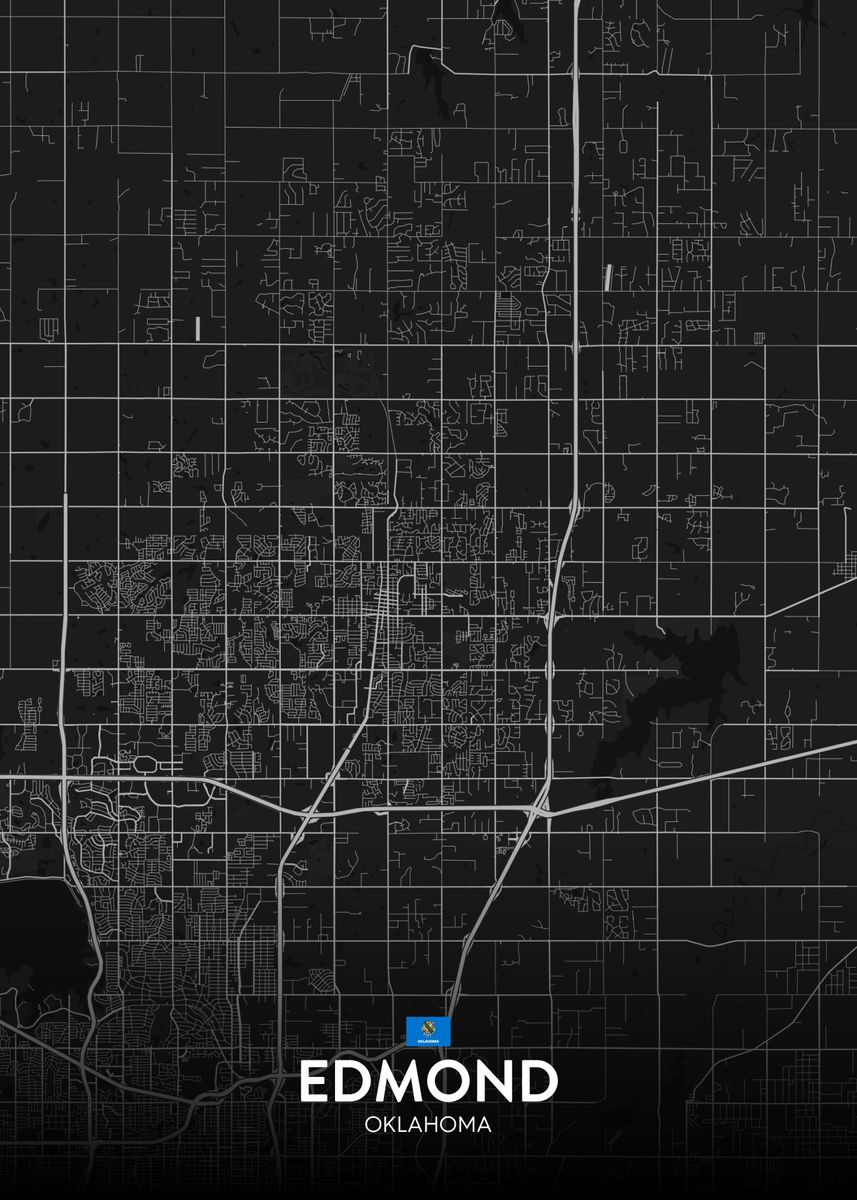 'Edmond OK' Poster, picture, metal print, paint by IMR Designs | Displate