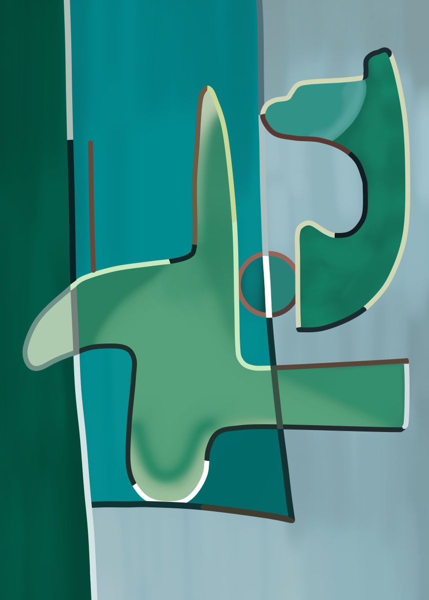 'Mystere Vert ' Poster, picture, metal print, paint by Nathascha Kehl ...