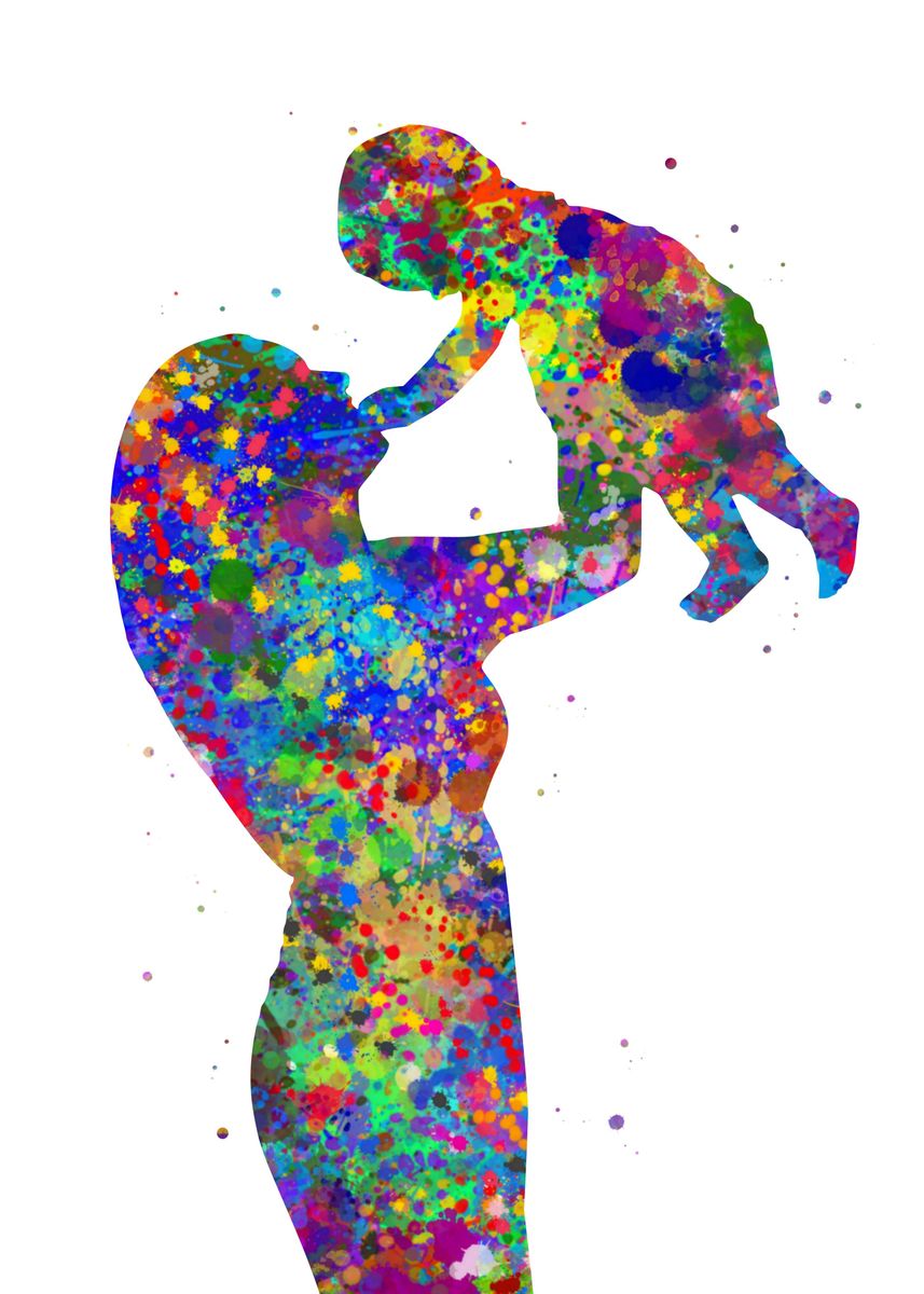 'Mother and Baby' Poster by Yahya Art | Displate