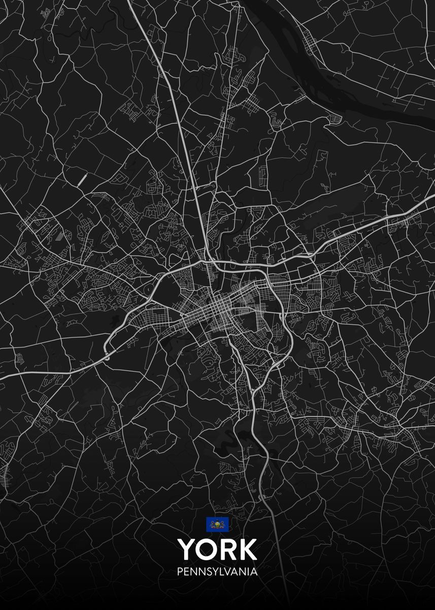 'York PA' Poster, picture, metal print, paint by IMR Designs | Displate
