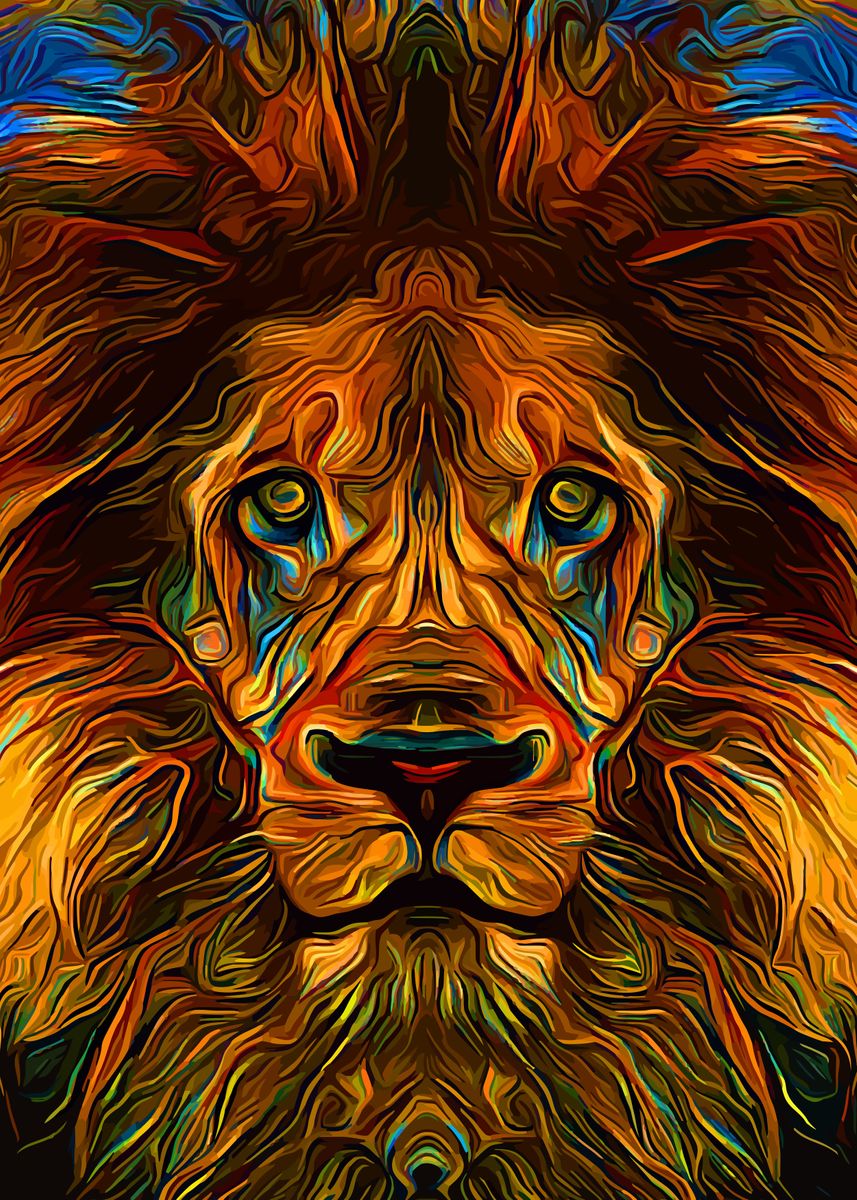'Lion Abstract' Poster, picture, metal print, paint by MasterHead ...