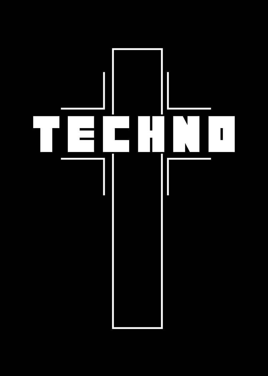 'Techno Cross Music Raver' Poster by NAO | Displate