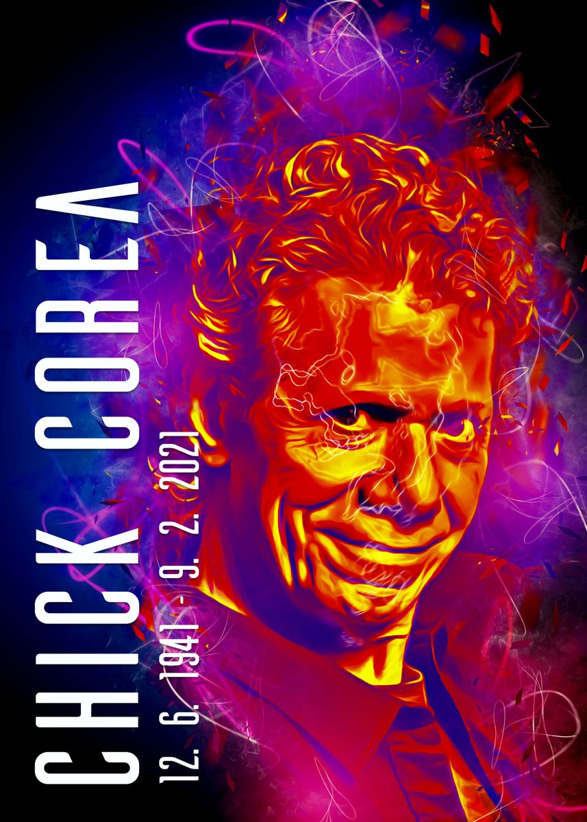 'Chick Corea' Poster, picture, metal print, paint by Petra Rommelfanger ...
