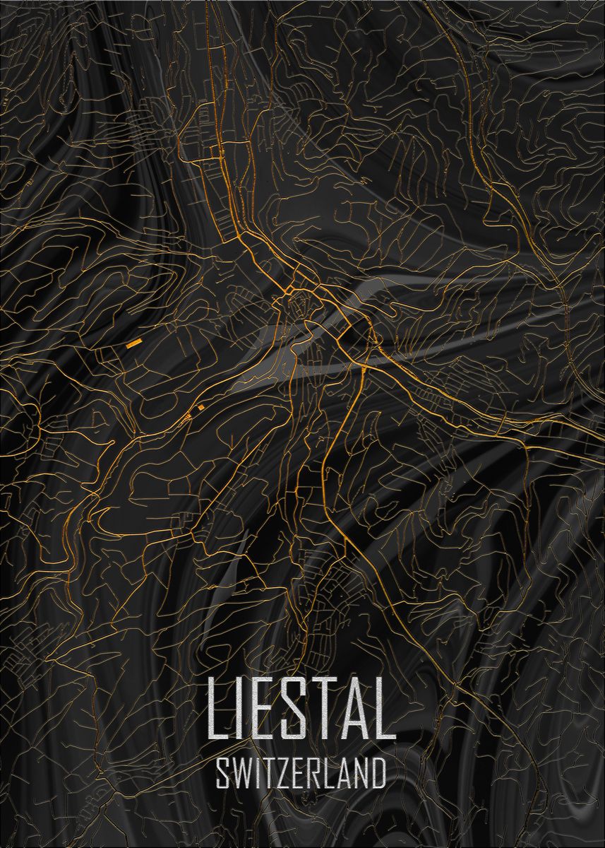 'Liestal Switzerland Map' Poster by Coconut Sorbet | Displate