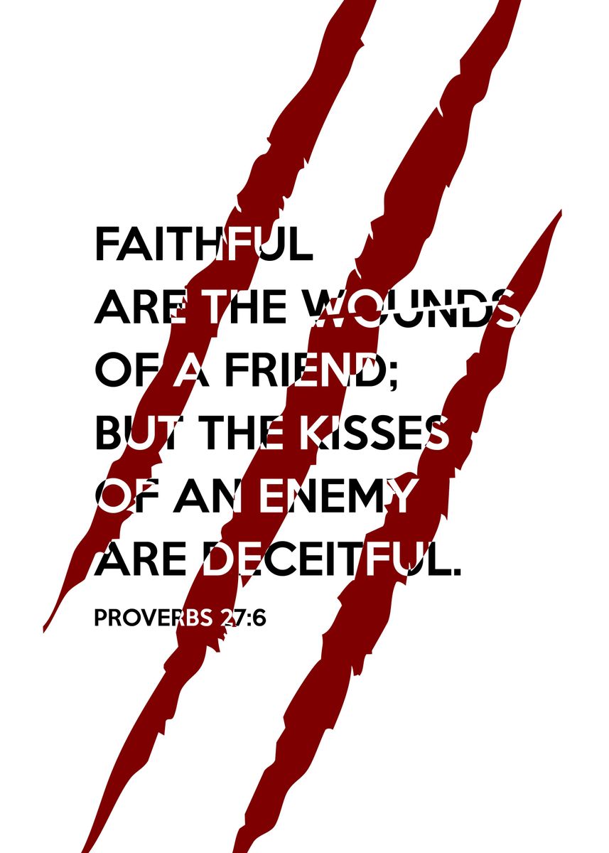'Proverbs 27 6' Poster, picture, metal print, paint by ABConcepts ...