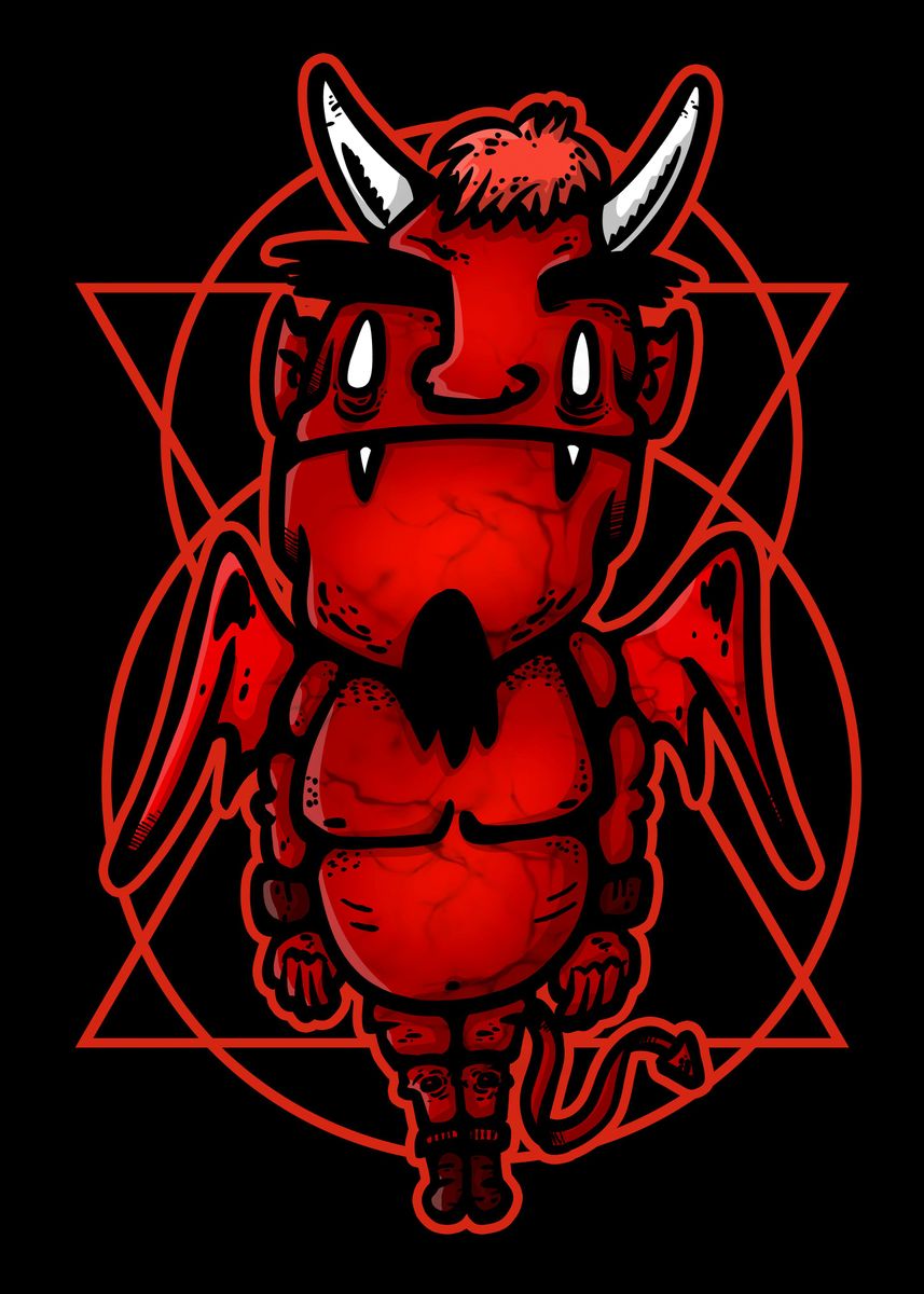 'cool devil' Poster, picture, metal print, paint by Manu Vila | Displate