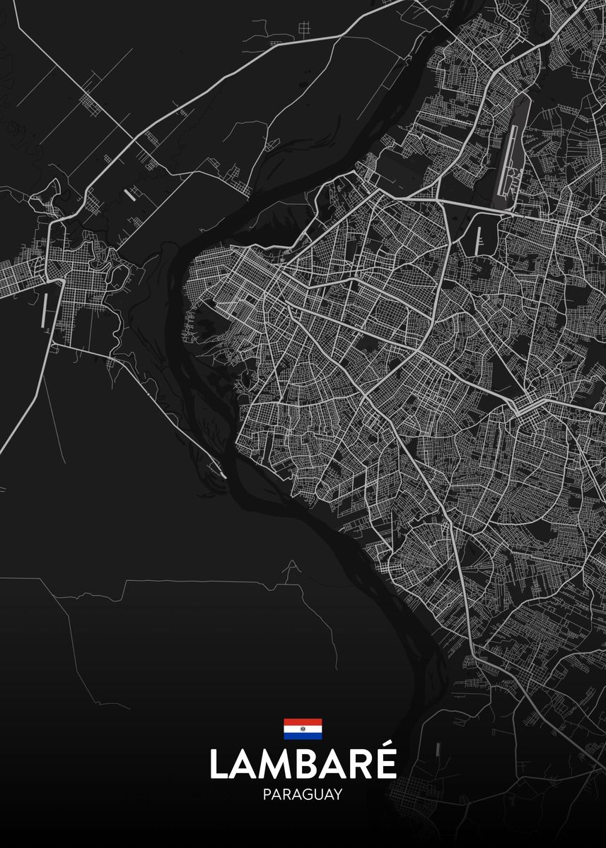 'Lambare PY' Poster, picture, metal print, paint by IMR Designs | Displate