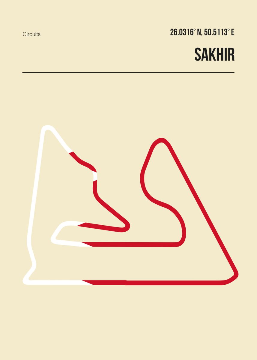 'Sakhir Bahrain Circuit' Poster, picture, metal print, paint by Jorn ...