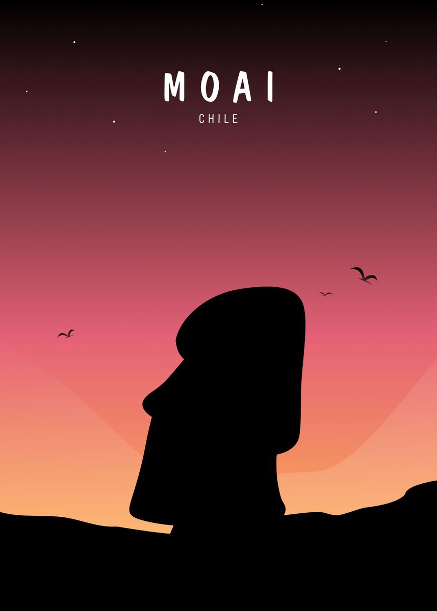 'MOAI' Poster, picture, metal print, paint by Deeo | Displate