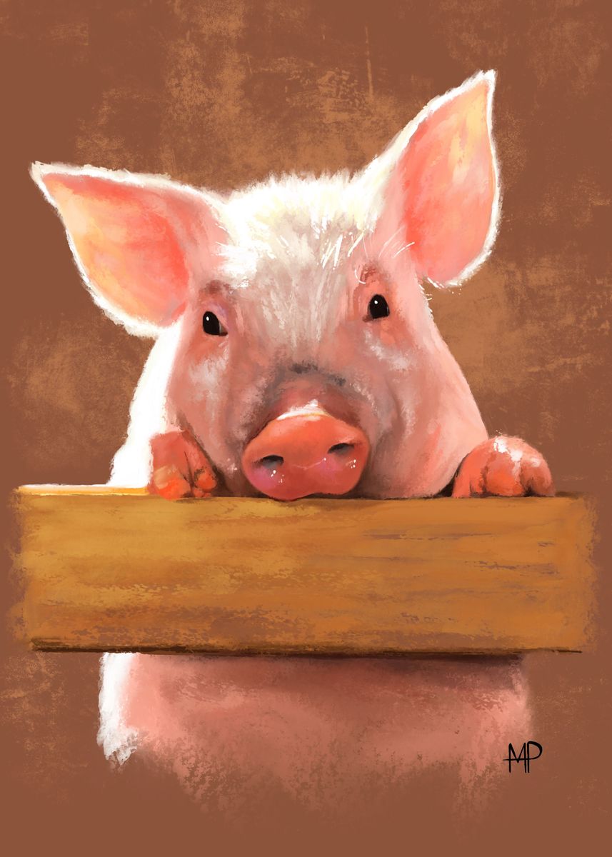 'Piggy' Poster by MatPriceArt | Displate