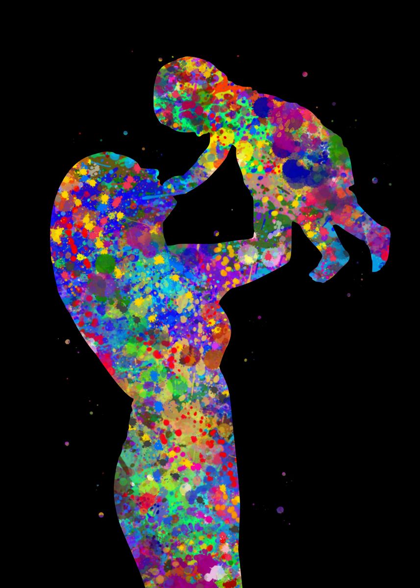 'Mother and Baby' Poster by Yahya Art | Displate