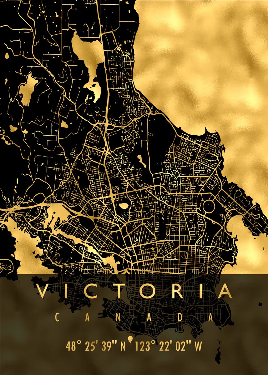 'VICTORIA MAP CANADA' Poster by Artistic Paradigms | Displate