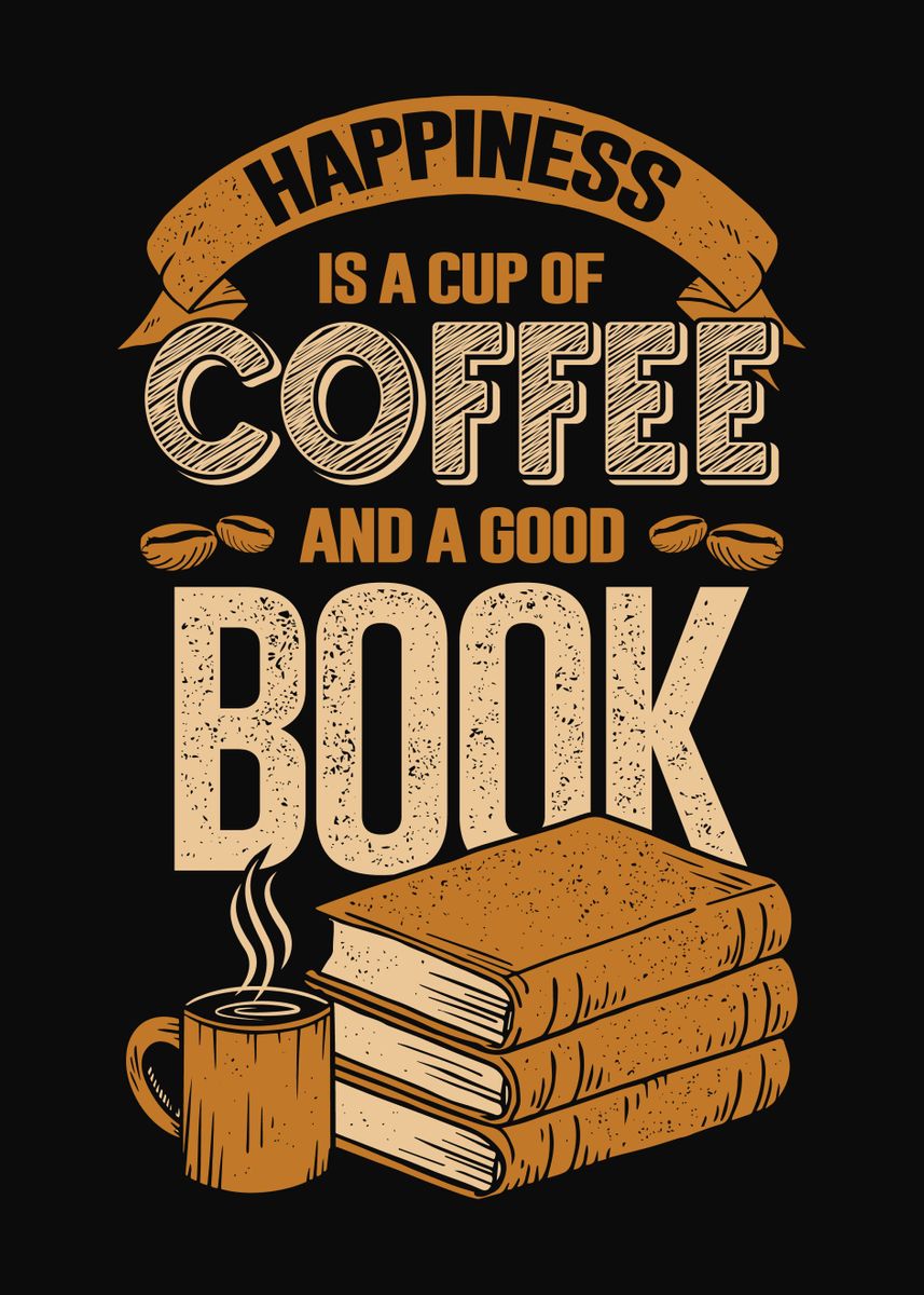 'Coffee And A Good Book' Poster by Marcel Doll | Displate