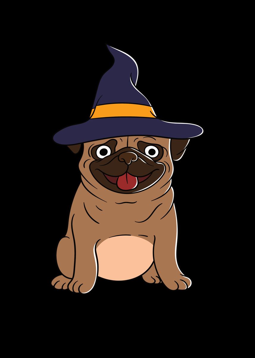 'Halloween Witch Dog' Poster, picture, metal print, paint by MzumO ...