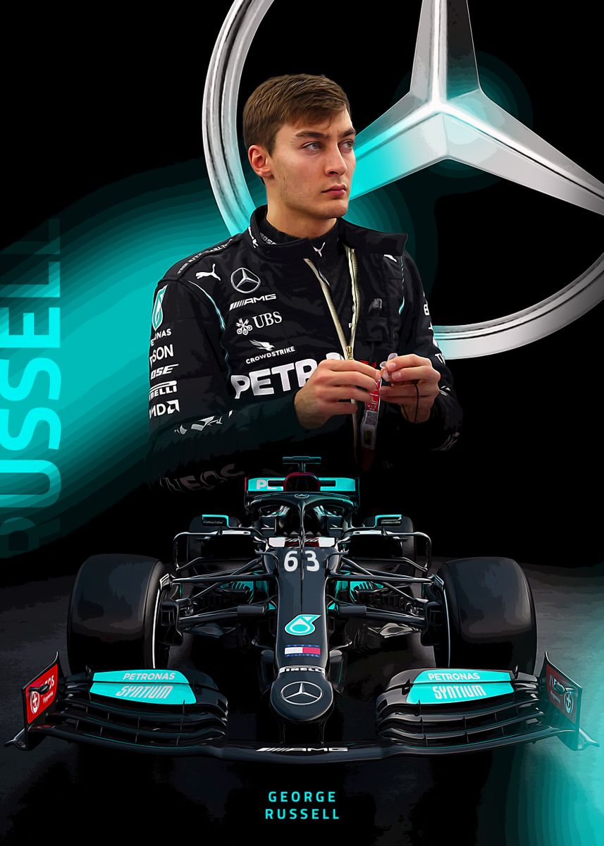 'George Russel Poster' Poster by Don Mario | Displate