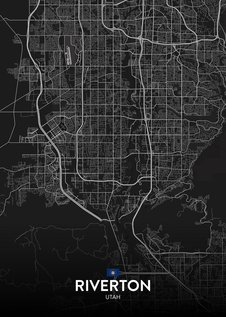 'Riverton UT' Poster, picture, metal print, paint by IMR Designs | Displate