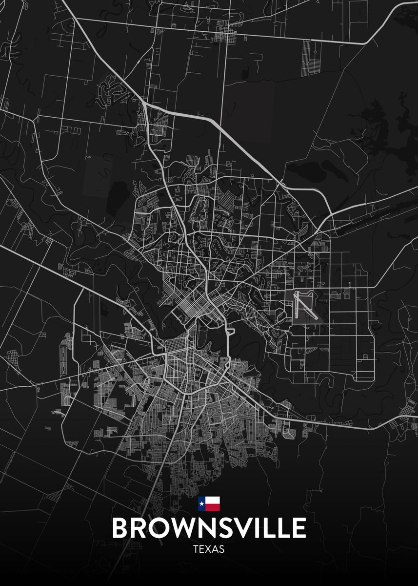 'Brownsville TX' Poster, picture, metal print, paint by IMR Designs | Displate