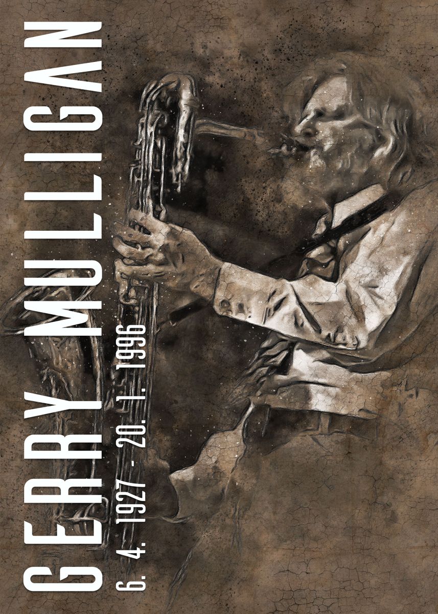 'Gerry Mulligan' Poster, picture, metal print, paint by Petra ...