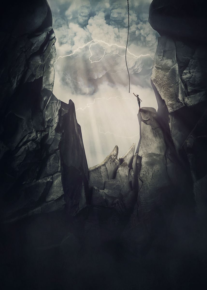 'escape from chasm' Poster, picture, metal print, paint by PsychoShadow ...