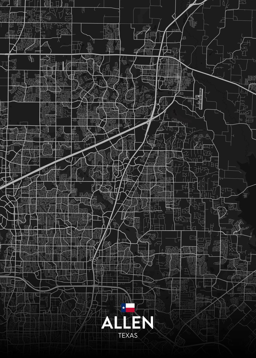 'Allen TX' Poster, picture, metal print, paint by IMR Designs | Displate