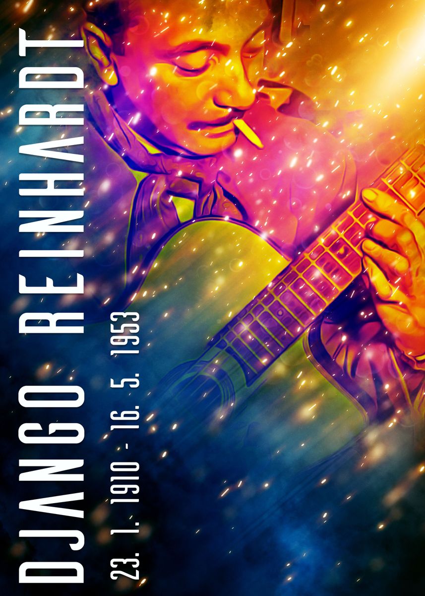 'Django Reinhardt' Poster, picture, metal print, paint by Petra ...