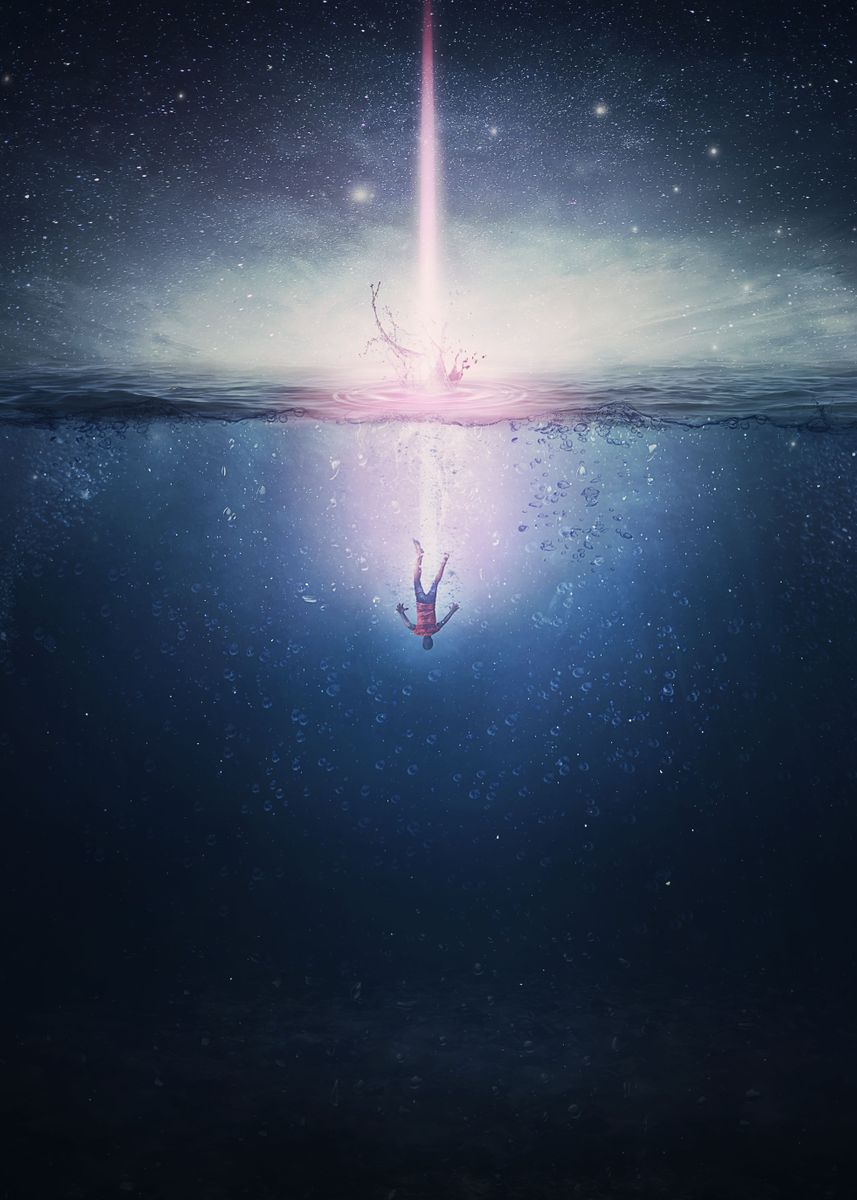 'falling into the ocean' Poster by PsychoShadow | Displate