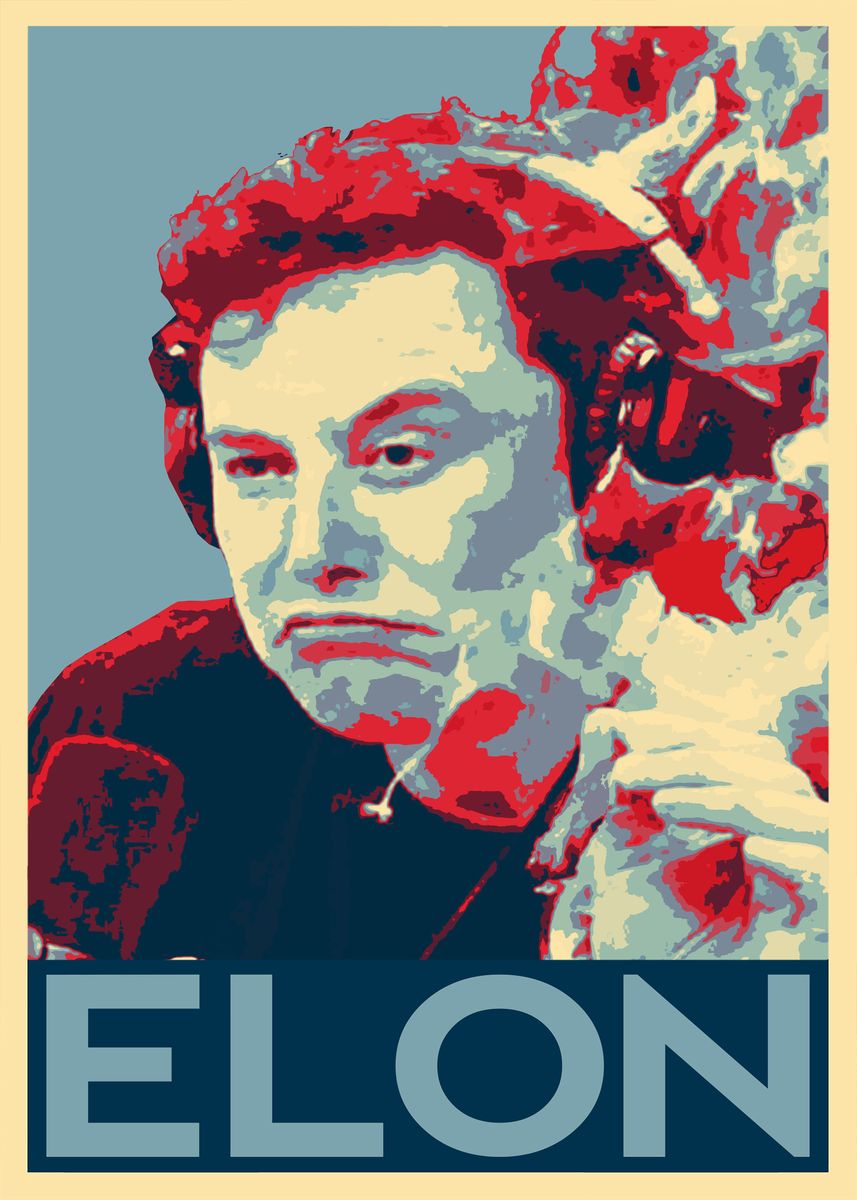 'Elon' Poster, picture, metal print, paint by Nick Lopez | Displate