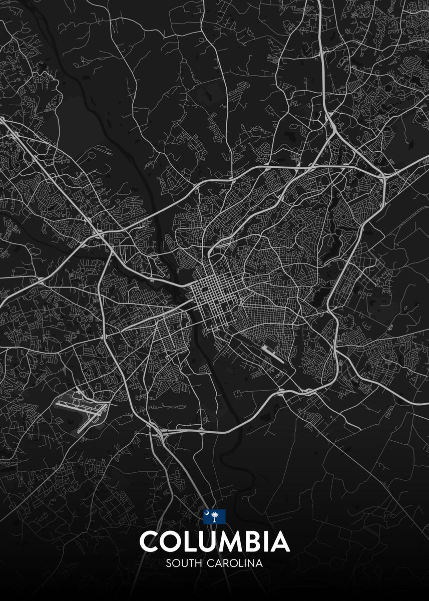 'Columbia SC' Poster, picture, metal print, paint by IMR Designs | Displate