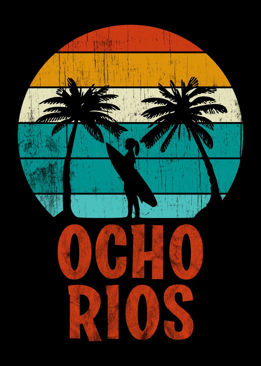 'OCHO RIOS Surf Girl' Poster by Christian | Displate