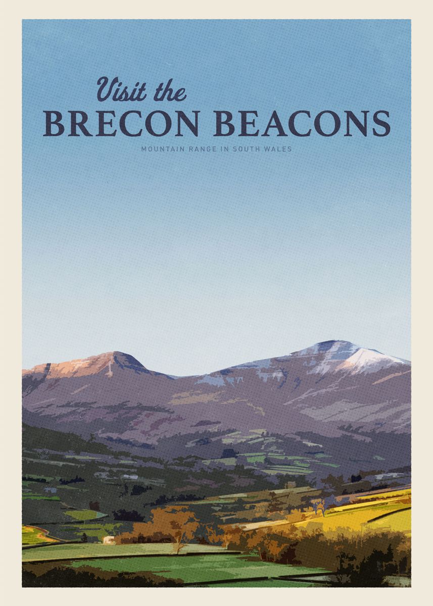 'Visit Brecon Beacons' Poster, picture, metal print, paint by Mercury ...