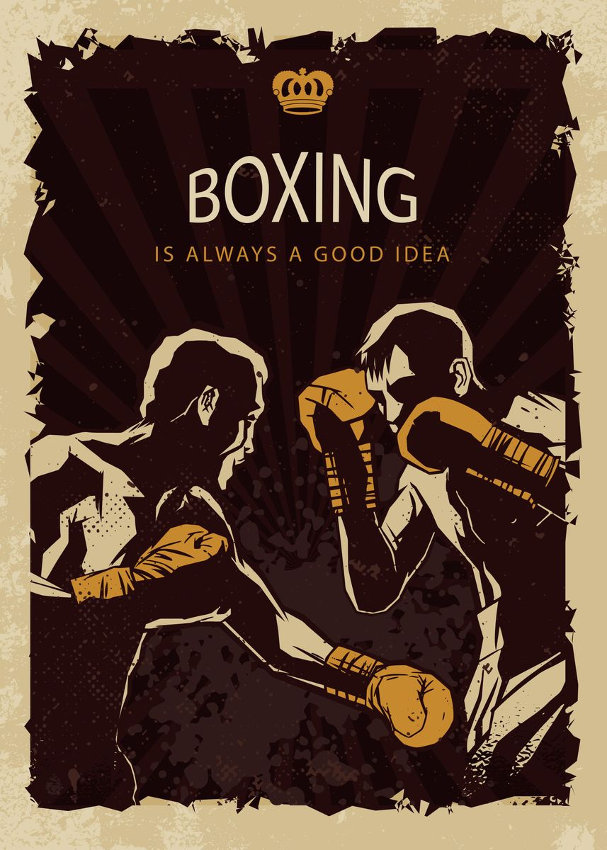 'Motivational boxing poster' Poster, picture, metal print, paint by ...