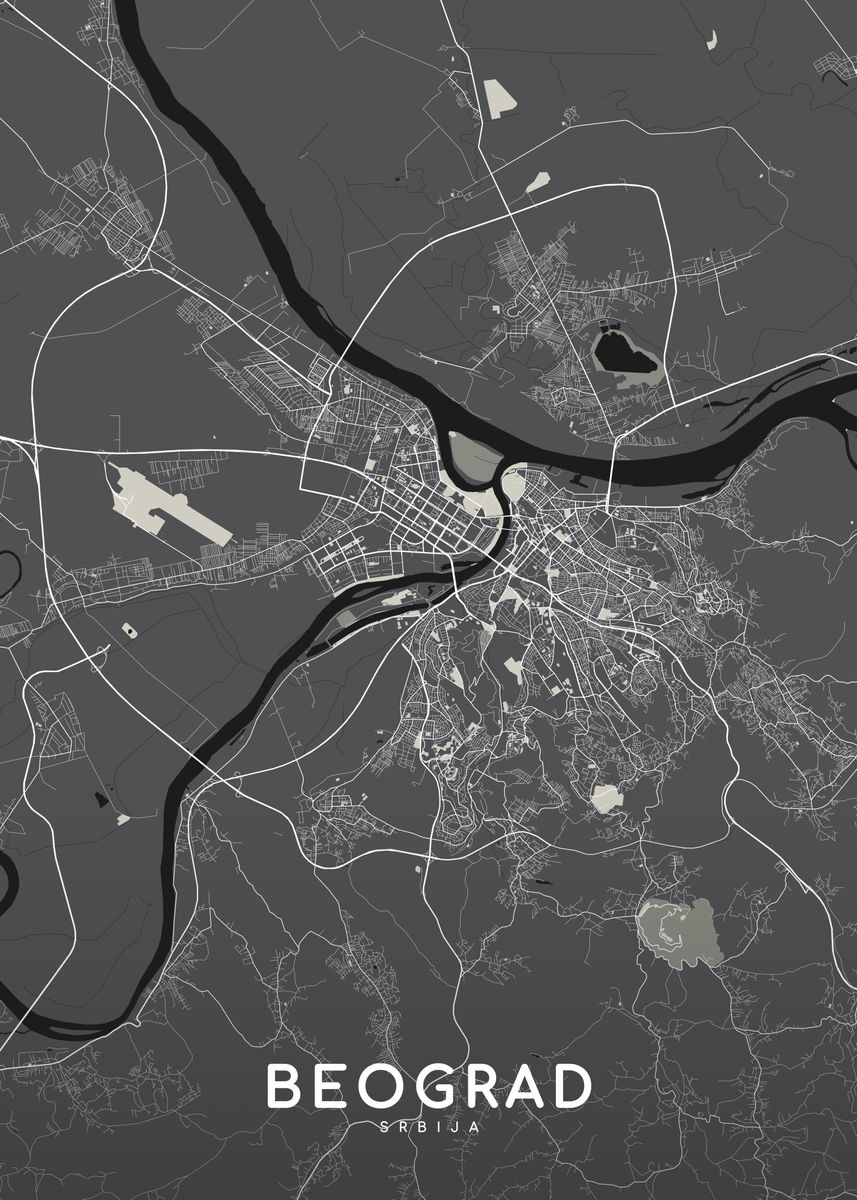 'Belgrade' Poster, picture, metal print, paint by mapsies | Displate