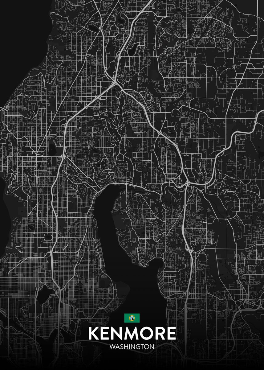 'Kenmore WA' Poster, picture, metal print, paint by IMR Designs | Displate