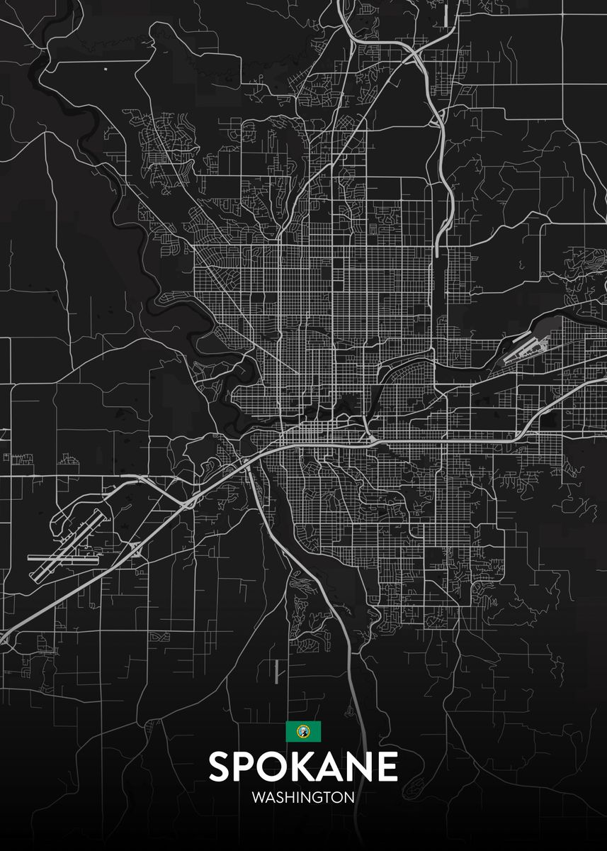 'Spokane WA' Poster, picture, metal print, paint by IMR Designs | Displate